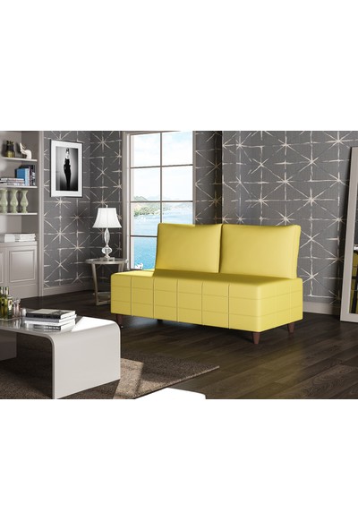 Evdemo Kayzer İkili Kanepe Sarı