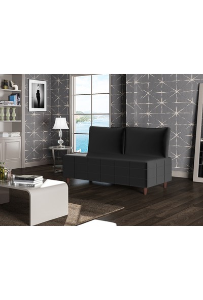 Evdemo Kayzer İkili Kanepe Siyah