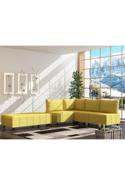Evdemo Öznur Köşe Koltuk Takımı Sarı