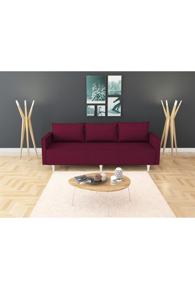 Evdemo Safir 3 lü Kanepe Mürdüm