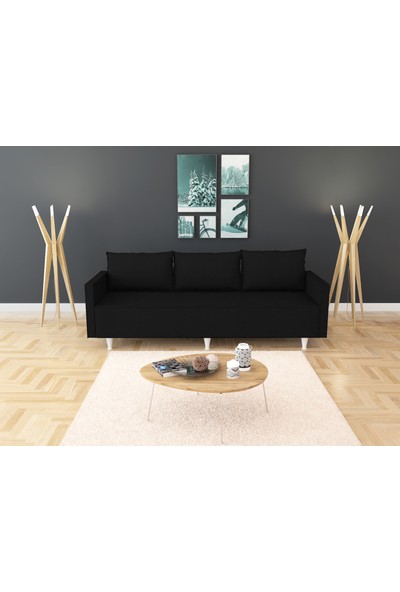 Evdemo Safir 3 lü Kanepe Siyah Evdemo Safir 3 lü Kanepe Siyah