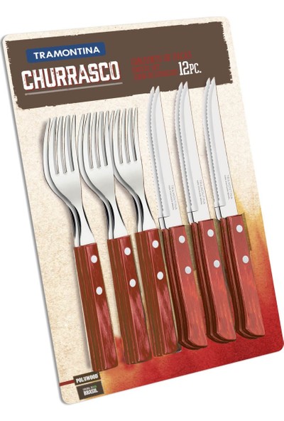 Tramontina Churrasco 21199711 Çatal Biçak Barbekü Seti 12Li Blister Tramontina Churrasco 21199711 Çatal Biçak Barbekü Seti 12Li Blister