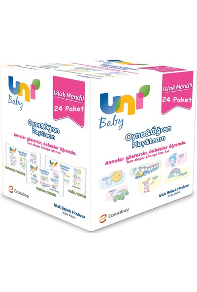 Uni Baby Oyna Öğren Islak Havlu 24 Paket 1248 Yaprak Uni Baby Oyna Öğren Islak Havlu 24 Paket 1248 Yaprak