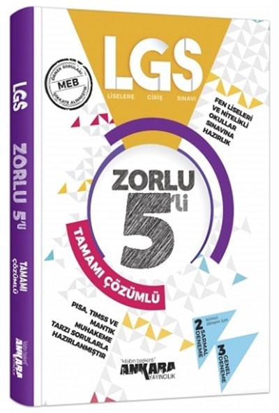 Ankara Yayıncılık LGS Zorlu Tamamı Çözümlü 5 Deneme Ankara Yayıncılık LGS Zorlu Tamamı Çözümlü 5 Deneme