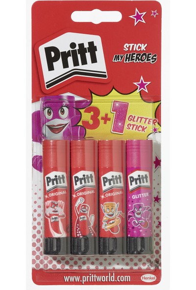 Pritt Stick Yapıştırıcı 11 Gr. 3 Adet + 1 Adet Glitter Stick Pritt Stick Yapıştırıcı 11 Gr. 3 Adet + 1 Adet Glitter Stick