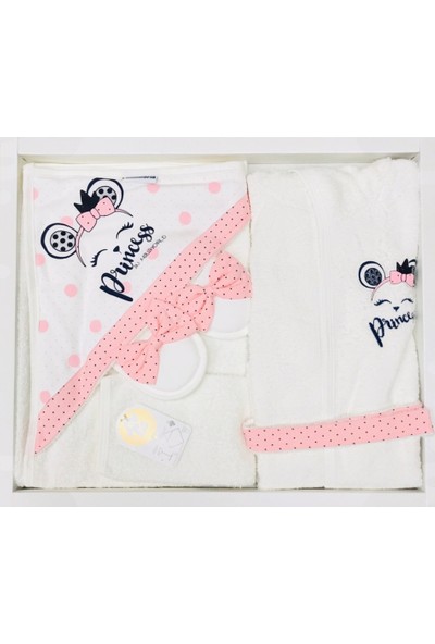 Miniworld Kız Bebek Fiyonklu Prenses Bornoz Takımı Doğal Miniworld Kız Bebek Fiyonklu Prenses Bornoz Takımı Doğal