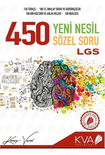 Koray Varol Akademi 8.Sınıf LGS 450 Yeni Nesil Sözel Soru Bankası