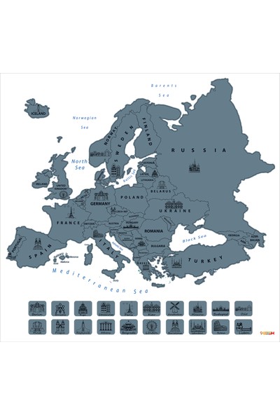 Mapofx Gez - Kazı Harita - Kazınabilir Avrupa Haritası - Scracth Map Mapofx Gez - Kazı Harita - Kazınabilir Avrupa Haritası - Scracth Map