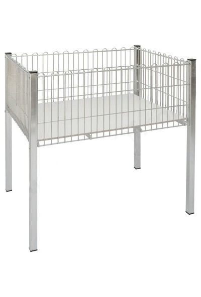 Kanca Burada Profil Ayaklı Havuz Sepet Krom Kaplama - Aksiyon Teşhir Sepeti 60 x 80 x 80