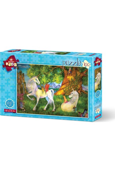 Art Çocuk Puzzle Sevimli Atlar 100 Parça Puzzle