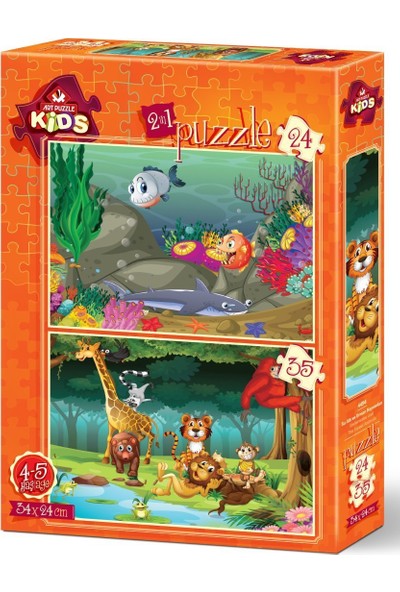 Art Çocuk Puzzle Su Altı ve Orman Hayvanları 24+35 Parça Puzzle Art Çocuk Puzzle Su Altı ve Orman Hayvanları 24+35 Parça Puzzle