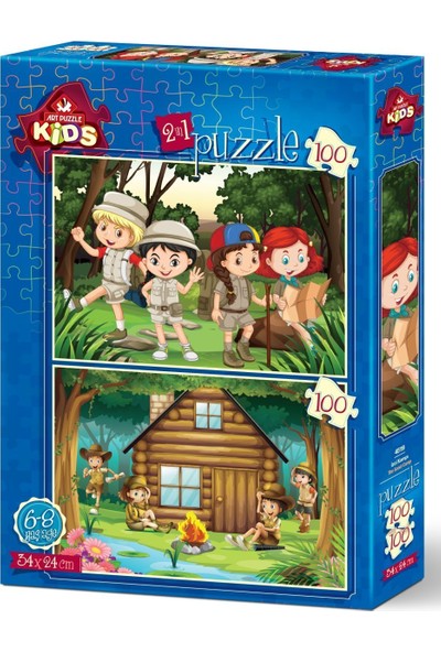 Art Çocuk Puzzle İzci Kampı 2x100 Parça Puzzle Art Çocuk Puzzle İzci Kampı 2x100 Parça Puzzle