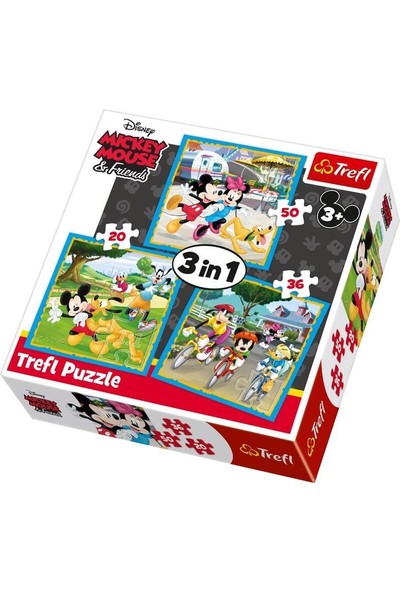 Trefl Çocuk Puzzle Mickey Mouse with Friends / Disney St 20+36+50 Parça 3 in 1 Puzzle