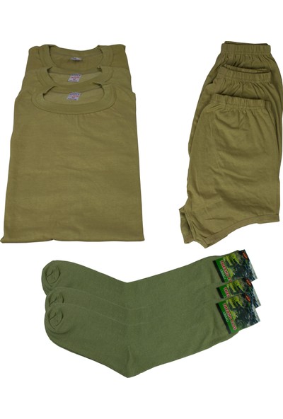 Bora Asker Malzemeleri Atlet Külot Havlu Çorap Takım 3 Er Adet Takım Bora Asker Malzemeleri Atlet Külot Havlu Çorap Takım 3 Er Adet Takım