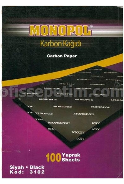 Monopol A4 Karbon Kağıdı 100 Lü Siyah Monopol A4 Karbon Kağıdı 100 Lü Siyah