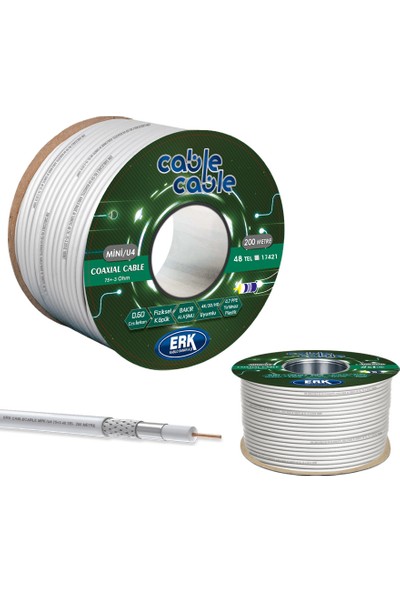 Erk Uydu Anten Kablosu Rg58 Mini/U4 200 Metre Erk Uydu Anten Kablosu Rg58 Mini/U4 200 Metre