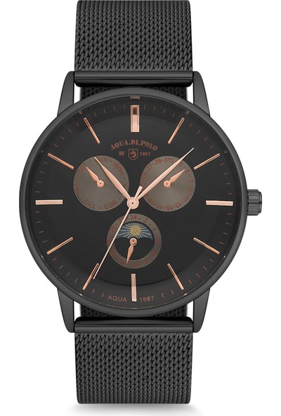 Aqua di Polo Erkek Siyah Hasır Kordonlu Analog Kol Saati APL12C185H01 Aqua di Polo Erkek Siyah Hasır Kordonlu Analog Kol Saati APL12C185H01
