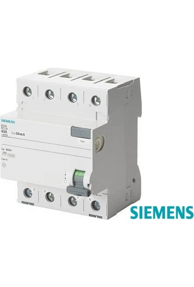Siemens Kaçak Akım Rölesi 4X63A (30Ma) Siemens Kaçak Akım Rölesi 4X63A (30Ma)