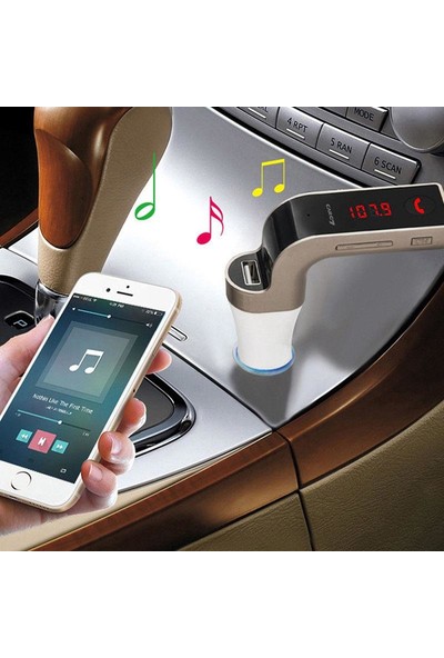 Techmaster Bluetooth Araç Kiti Car G7 Fm Transmitter Usb Girişli