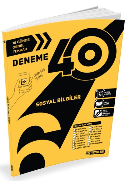 Hız Yayınları 6. Sınıf Sosyal Bilgiler 40 lı Deneme