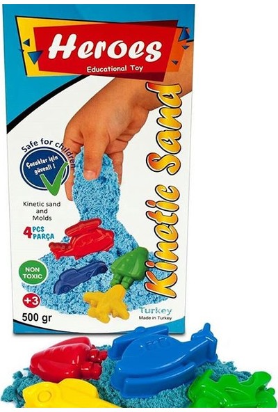 Kinetik Oyun Kumu Mavi+ 4 Adet Özel Oyun Kalıbı li Kinetik Oyun Kumu Mavi+ 4 Adet Özel Oyun Kalıbı li