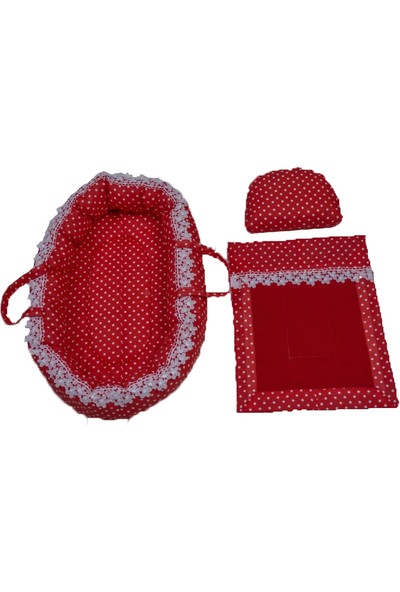 Akat Oyuncak Oval Kırmızı Bebek Yatağı Seti Akat Oyuncak Oval Kırmızı Bebek Yatağı Seti