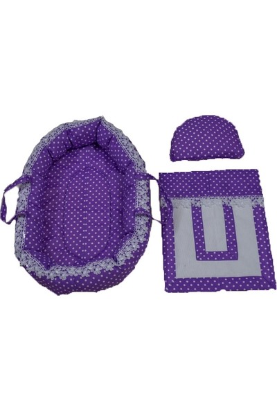 Akat Oyuncak Mor Oval Bebek Yatağı Seti Akat Oyuncak Mor Oval Bebek Yatağı Seti