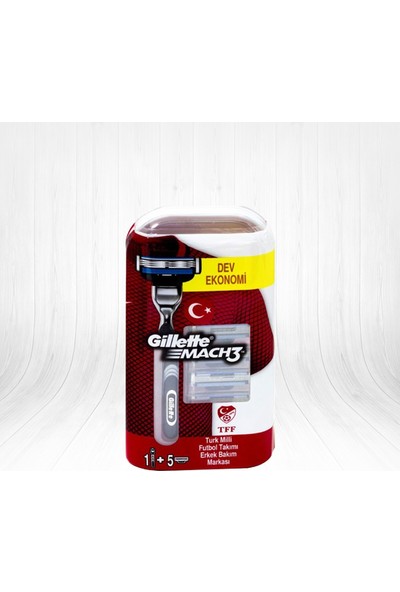 Gillette Mach3 Yedek Tıraş Bıçağı 5 Li + Tıraş Makinesi