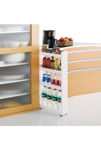 Motek Tekerlekli 4 Katlı Mutfak Banyo Rafı