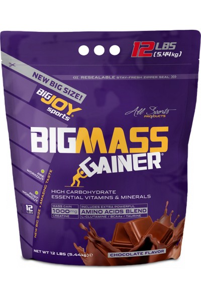 Bigjoy Sports Bigmass Mass Gainer gh factors Karbonhidrat Protein Çikolata Aroma 5440g Bigjoy Sports Bigmass Mass Gainer gh factors Karbonhidrat Protein Çikolata Aroma 5440g