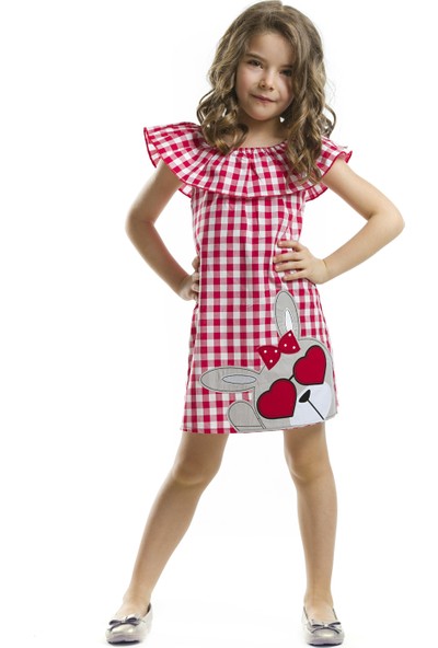 Denokids Kalp Gözlüklü Elbise