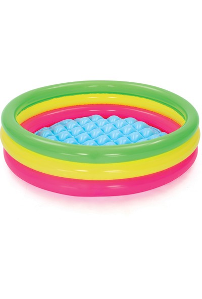 Bestway 3 Halkalı Gökkuşağı Renkli Çocuk Havuzu - 51104 ( 102 cm x 25 cm )
