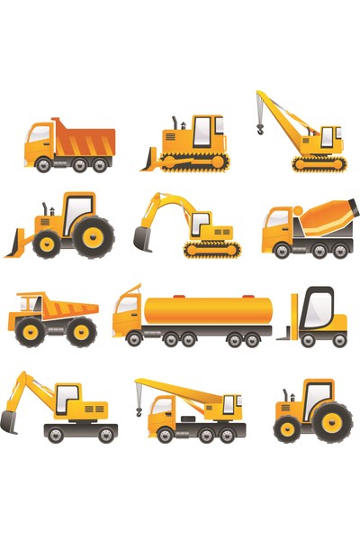 Sticker Masters İnşaat Makineleri 2 Duvar Çocuk Odası Sticker