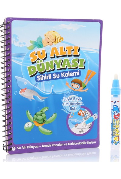 Geppetoys Sihirli Su İle Boyama Kitabı Su Altı Dünyası