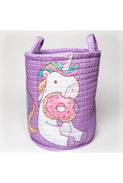 Mimiko Mor Unicorn Desenli Oyuncak ve Çamaşır Sepeti