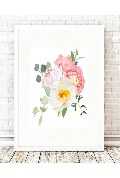 Tablo center Beyaz Çerçeveli Tablo - 24x29cm Tablo center Beyaz Çerçeveli Tablo - 24x29cm