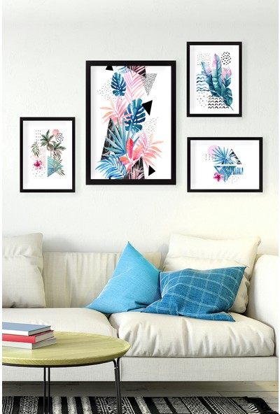 Tablo Center 4 Parçalı Çerçeveli Tablo Set