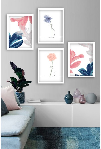 Tablo Center 4 Parçalı Çerçeveli Tablo Set