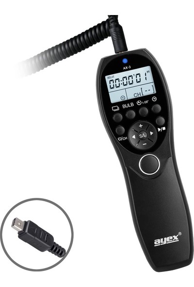 Olympus E-Pl8, E-620, E-520, E-M5, Sz-300Mr, Sz-20, Pen-F İçin Ayex Ax-3 Uc1 Zaman Ayarlı Kumanda