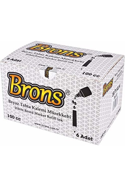 Brons Beyaz Tahta Kalemi Mürekkebi Siyah 100 Cc. Br-353 6'Lı Paket Brons Beyaz Tahta Kalemi Mürekkebi Siyah 100 Cc. Br-353 6'Lı Paket
