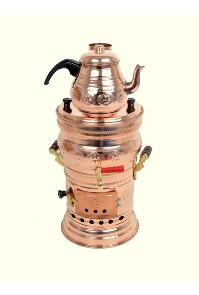 Mangal Sepetim Bakır Semaver Kömürlü Sarı Desenli 5 Litre Mangal Sepetim Bakır Semaver Kömürlü Sarı Desenli 5 Litre