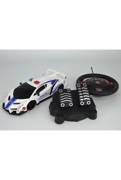 Universal Uzaktan Kumandalı Polis Arabası Pedal ve Direksiyon ile Kontrol R/C Universal Uzaktan Kumandalı Polis Arabası Pedal ve Direksiyon ile Kontrol R/C