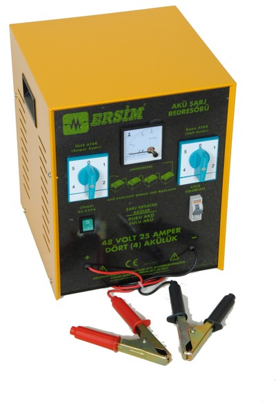 Ersim 48 V / 25 A Manuel Akü Şarj Cihazı (4 Akülük)