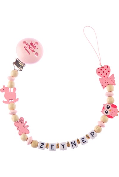 Sahi Aksesuar Tek İsimli Emzik Zinciri Pembe