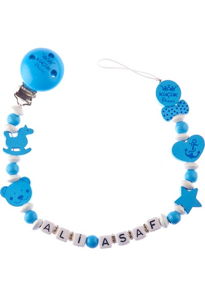 Sahi Aksesuar Çift İsimli Emzik Zinciri Mavi Beyaz Sahi Aksesuar Çift İsimli Emzik Zinciri Mavi Beyaz