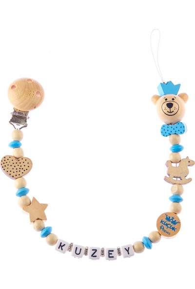 Sahi Aksesuar Tek İsimli Emzik Zinciri Mavi Krem Rengi Sahi Aksesuar Tek İsimli Emzik Zinciri Mavi Krem Rengi