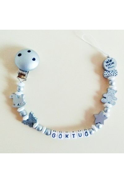 Sahi Aksesuar İsimli Emzik Zinciri Beyaz Gri Sahi Aksesuar İsimli Emzik Zinciri Beyaz Gri