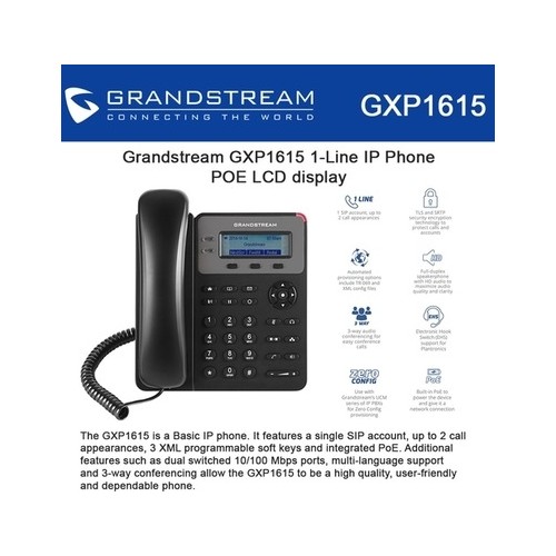 Grandstream Gxp 1615 Ip Telefon Poe Destekli Fiyatı