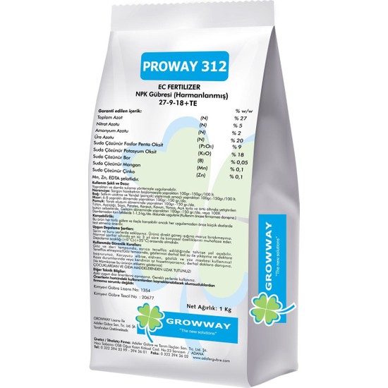 Growway Proway 312 Npk Gübresi Fiyatı - Taksit Seçenekleri