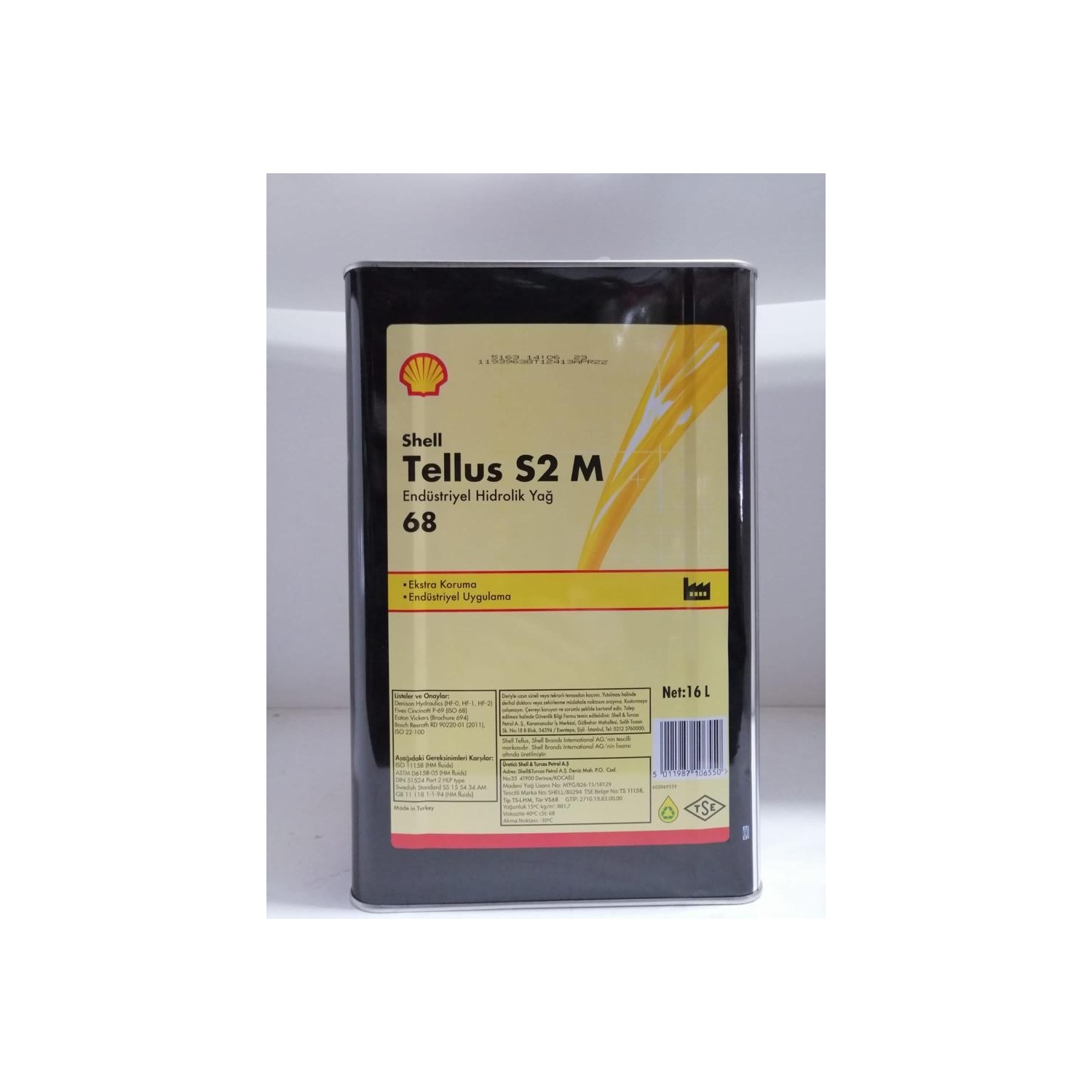 Shell Tellus 68 S2M 16 Litre Hidrolik Yağı Fiyatı